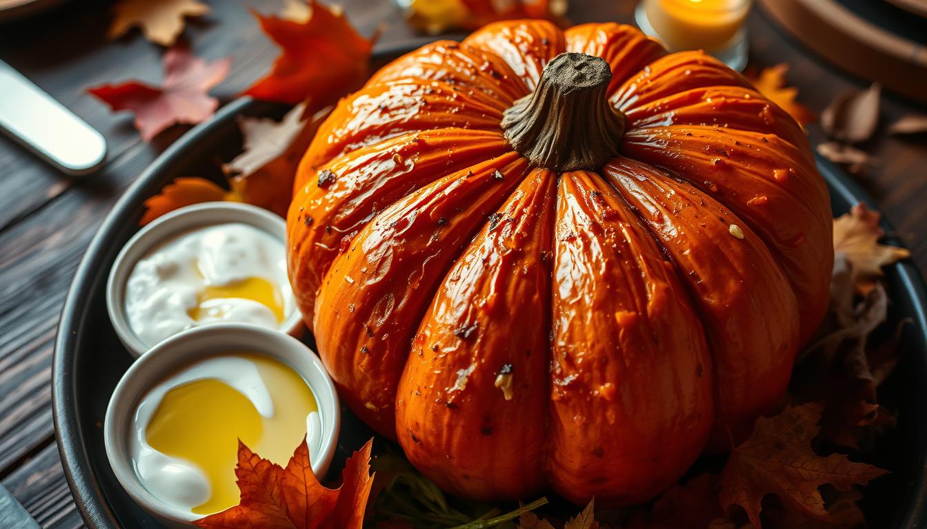 Roasted Pumpkin with Lemon Yogurt Sauce 🎃🍂